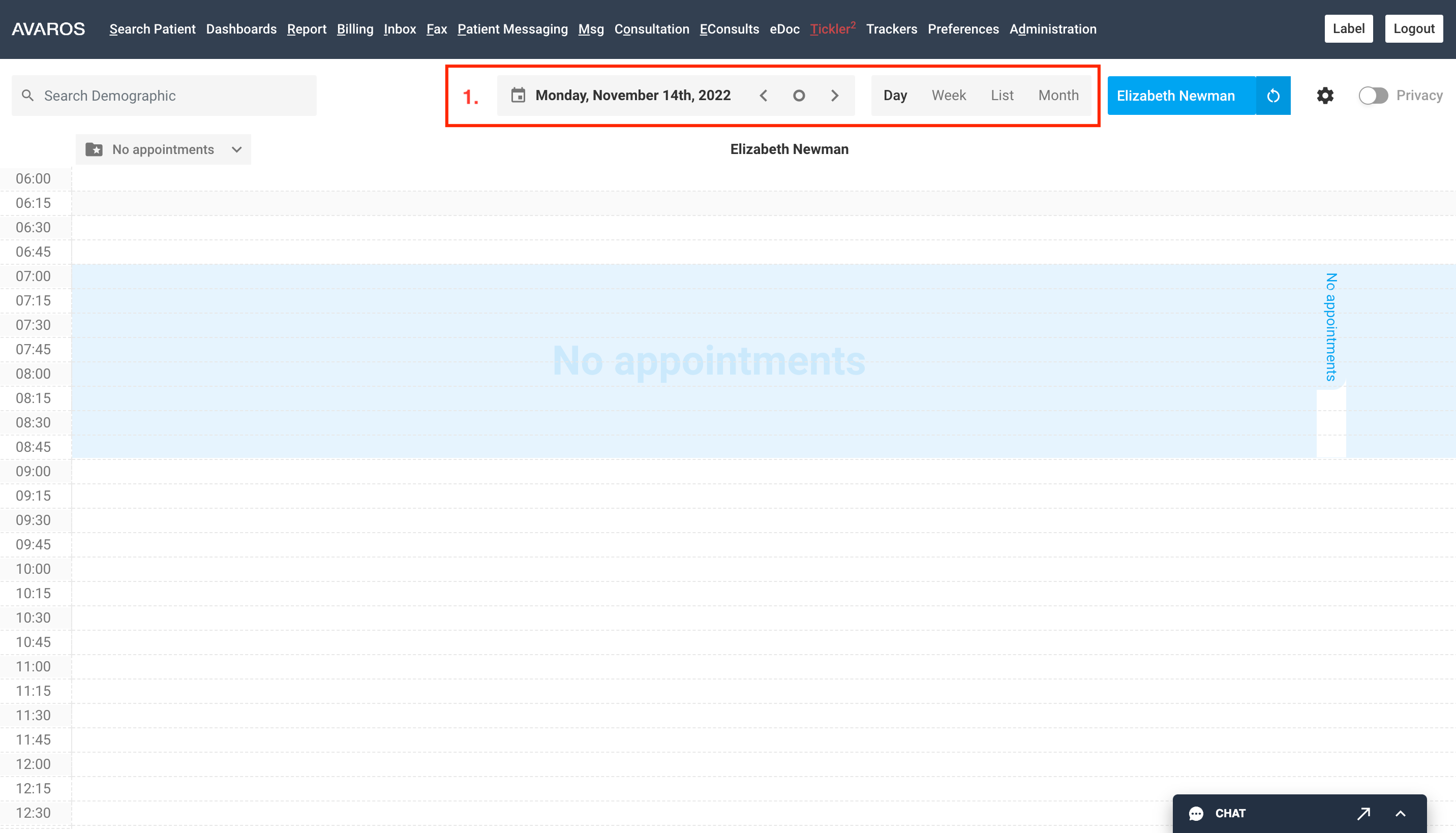 Schedule Dashboard – Avaros