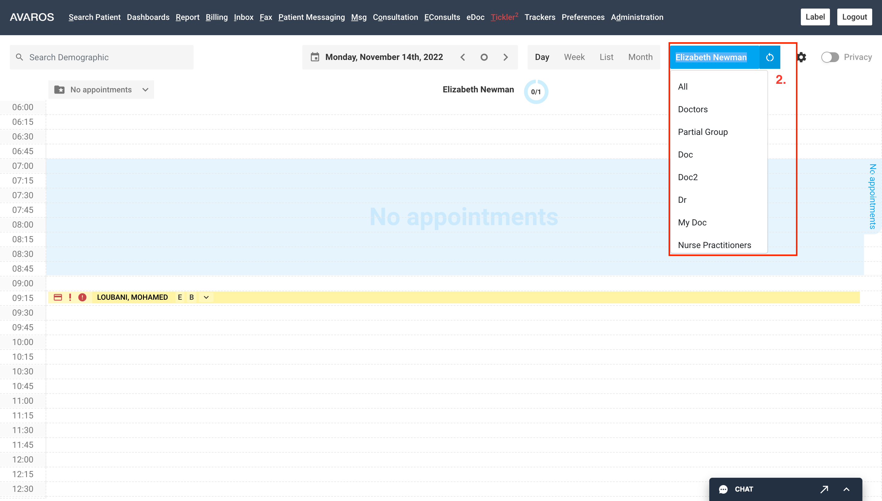 Schedule Dashboard – Avaros