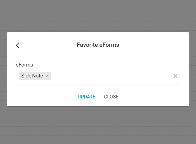 Set Favourite eForms – Avaros