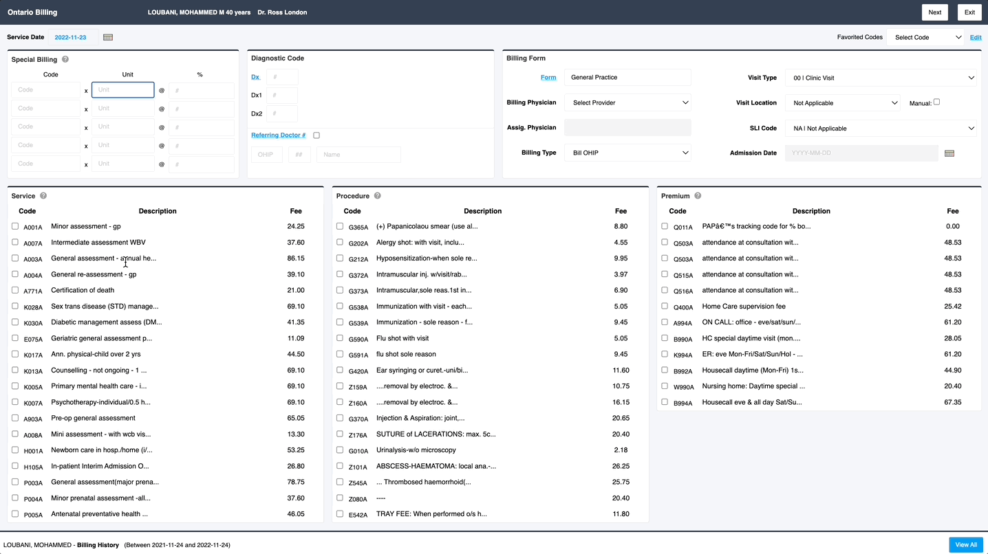 Creating OHIP and 3rd Party Billing Invoices – Avaros