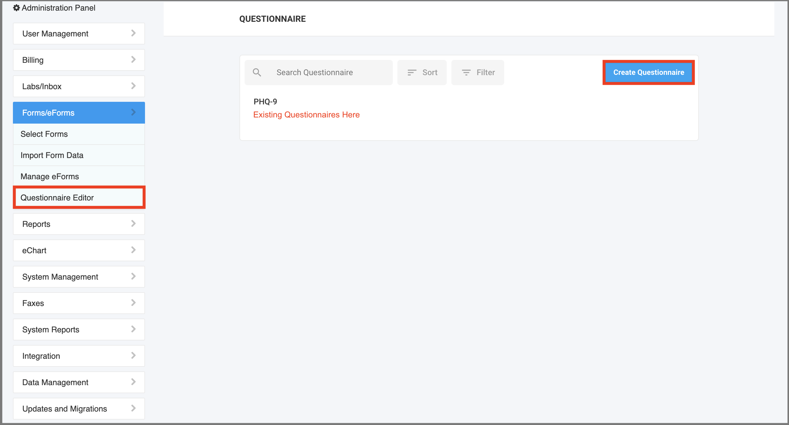 Create Questionnaires – Avaros