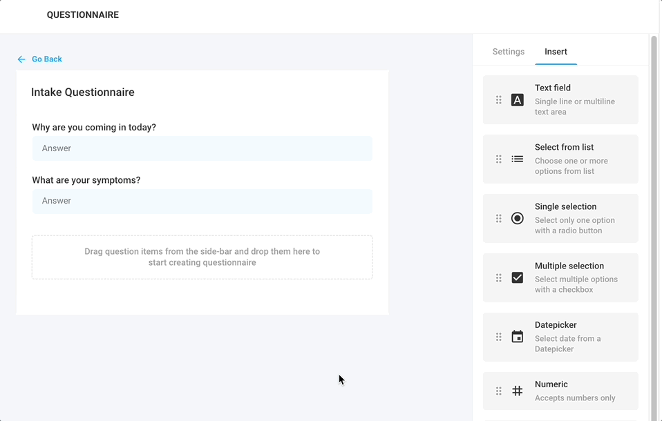 Create Questionnaires – Avaros