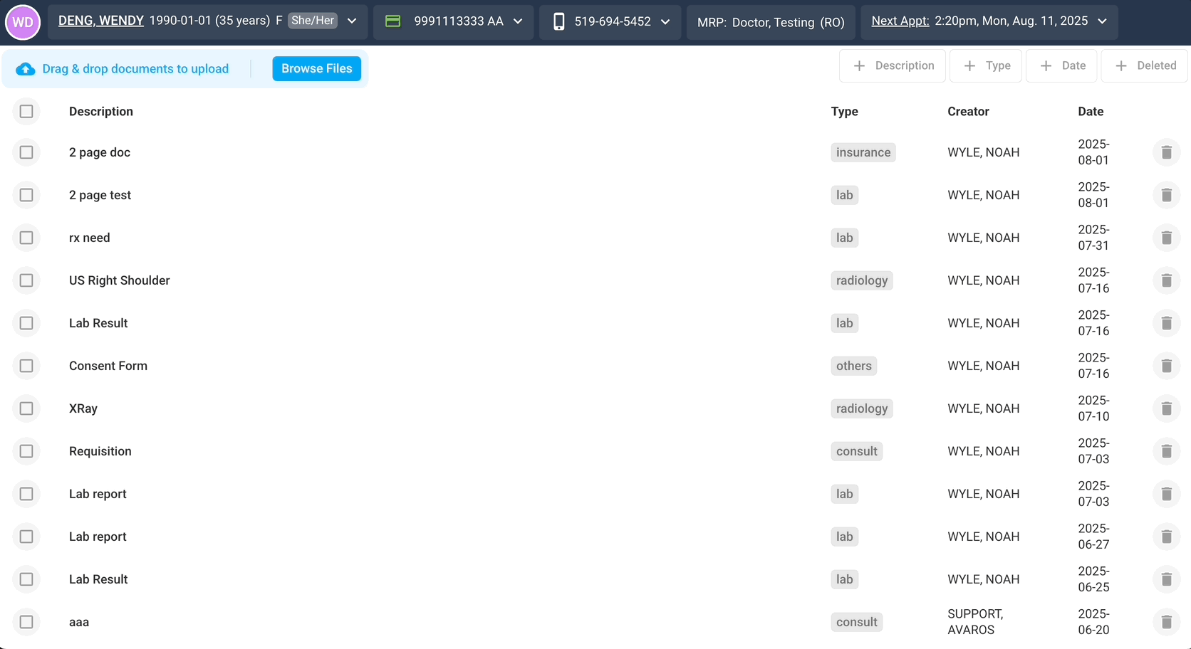 Adding and Editing Documents – Avaros