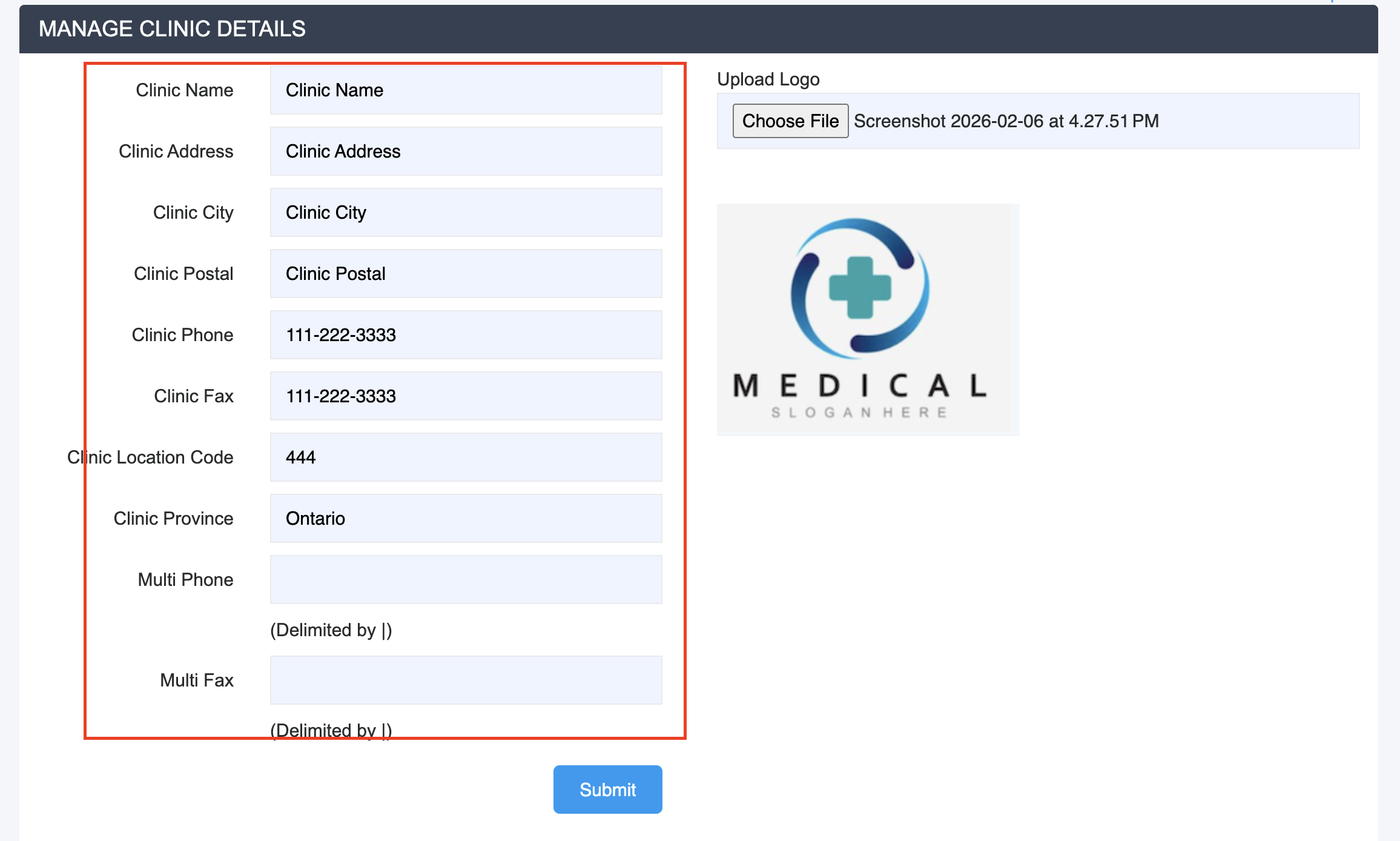 Adding Your Clinic Address and Logo – Avaros